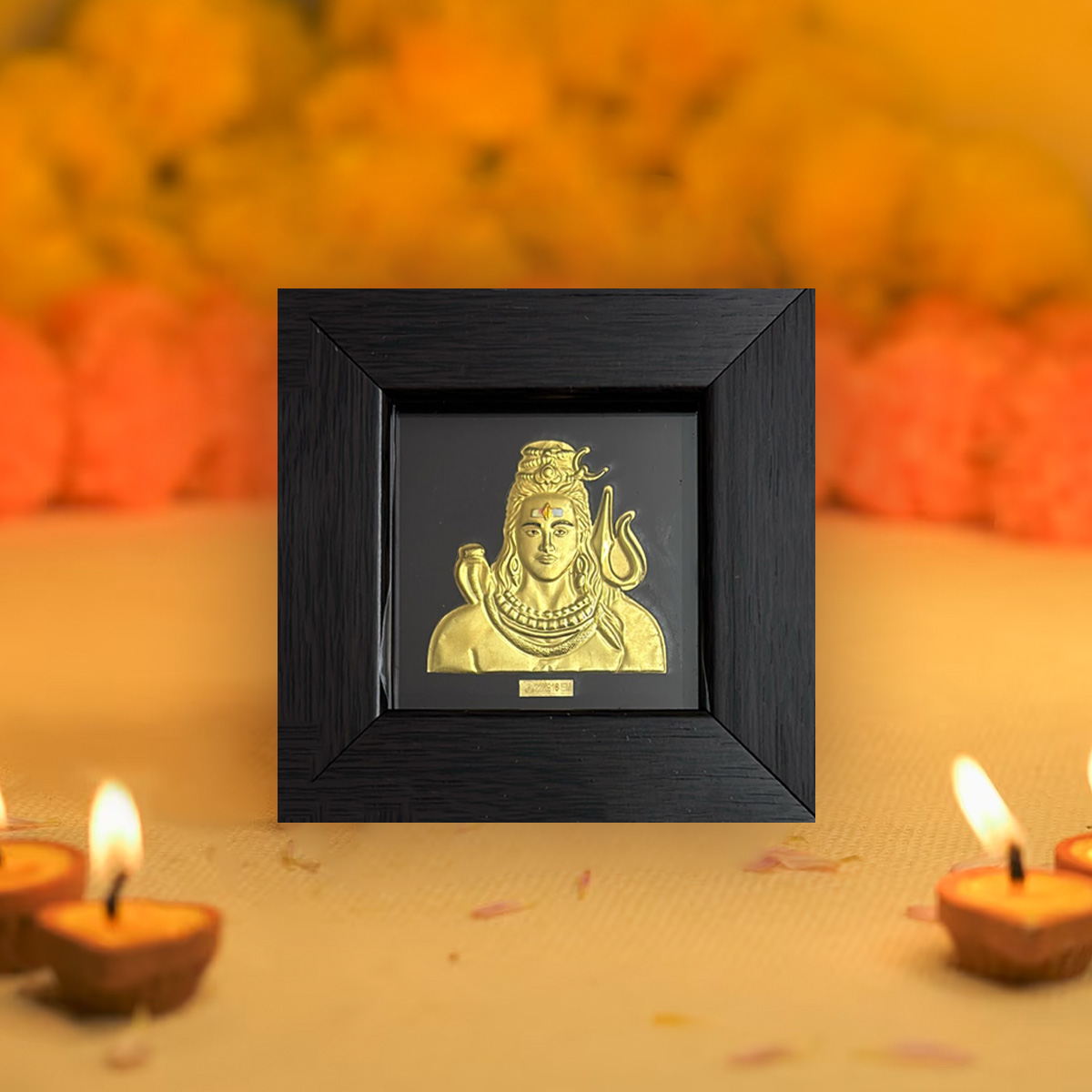 22KT Gold Shivji Idol Square Frame - 0.25 Gram